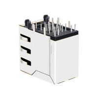 China LPJE17200AENL Green/Yellow LED 2X1 Port RJ45 Jacks without Integrated Magnetics for sale