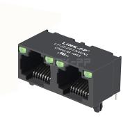 China LPJE201NWNL RJ45 1X2 Modular Jack without Integrated Magnetics Tab UP Green/Green LED for sale