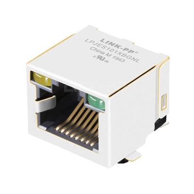 China LPJES101XBGNL Tab Up Yellow/Green LED 1X1 Port SMT RJ45 Jack without Integrated Magnetics for sale