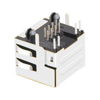 China LPJE101AWNL Tab Up Green/Green LED 1X1 Port RJ45 Connector without Integrated Magnetics for sale