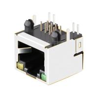 China LPJE101BHNL Tab Up Green/Yellow LED 1x1 Port RJ45 Modular Jack without Magnetics for sale