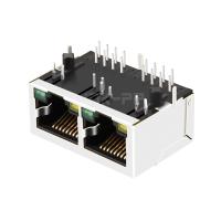 China LPJE102BDNL Tab Down Yellow/Green LED 1X2 Port RJ45 Modular Jack without Magnetics for sale