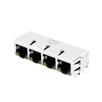 China LPJE104ADNL Tab Down Yellow/Green LED 1X4 Port Ethernet RJ45 Jack without Integrated Magnetics for sale