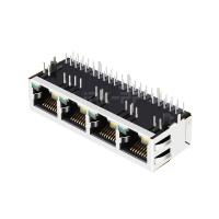 China LPJE104ADNL Tab Down Yellow/Green LED 1X4 Port Ethernet RJ45 Jack without Integrated Magnetics for sale
