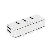 China LPJE104ADNL Tab Down Yellow/Green LED 1X4 Port Ethernet RJ45 Jack without Integrated Magnetics for sale