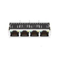 China LPJE104ADNL Tab Down Yellow/Green LED 1X4 Port Ethernet RJ45 Jack without Integrated Magnetics for sale