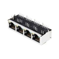 China LPJE104BENL Tab Down Green/Yellow LED 1X4 Port RJ45 Modular Jack Without Integrated Magnetics for sale