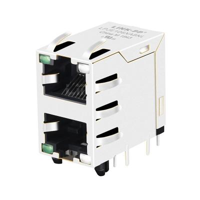 China LPJE106XA8NL Green/Yellow&Green LED 2X1 Port RJ45 Modular Jacks without Integrated Magnetics for sale