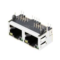 China LPJE201-0AHNL Tab UP Green/Yellow LED 1X2 Port RJ45 Jack Without Integrated Magnetics for sale