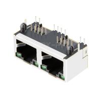 China LPJE201AWNL Tab UP Green/Green LED 1X2 Port RJ45 Jack without Integrated Magnetics for sale