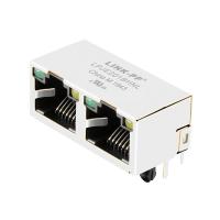 China LPJE201BHNL Tab UP Green/Yellow LED 1X2 Port RJ45 Jack without Integrated Magnetics for sale