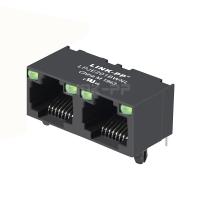 China LPJE201BWNL Tab UP Green/Green LED 1X2 Port RJ45 Modular Jack without Integrated Magnetics for sale