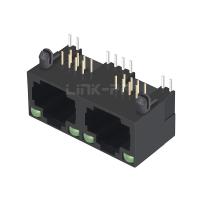 China LPJE201BWNL Tab UP Green/Green LED 1X2 Port RJ45 Modular Jack without Integrated Magnetics for sale