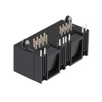 China LPJE201BWNL Tab UP Green/Green LED 1X2 Port RJ45 Modular Jack without Integrated Magnetics for sale