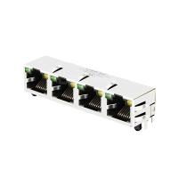 China LPJE401-0AHNL Tab Up Green/Yellow LED 1X4 Port RJ45 Modular Jack Without Integrated Magnetics for sale