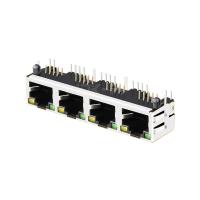 China LPJE401-0AHNL Tab Up Green/Yellow LED 1X4 Port RJ45 Modular Jack Without Integrated Magnetics for sale