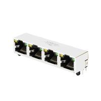 China LPJE401BGNL 1X4 Port RJ45 Modular Jack Tab Up Yellow/Green LED Without Integrated Magnetics for sale