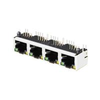 China LPJE401BGNL 1X4 Port RJ45 Modular Jack Tab Up Yellow/Green LED Without Integrated Magnetics for sale