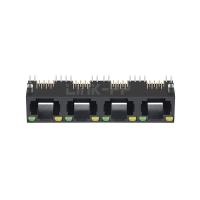 China LPJE401NGNL Tab Up Yellow/Green LED 1X4 Port RJ45 Jacks Without Integrated Magnetics for sale
