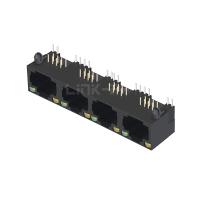 China LPJE401NGNL Tab Up Yellow/Green LED 1X4 Port RJ45 Jacks Without Integrated Magnetics for sale