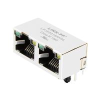 China LPJE2016AHNL Tab UP Green/Yellow LED Side Entry PCB 1X2 Port RJ45 Jacks Without Integrated Magnetics for sale