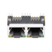 China LPJE2016AHNL Tab UP Green/Yellow LED Side Entry PCB 1X2 Port RJ45 Jacks Without Integrated Magnetics for sale