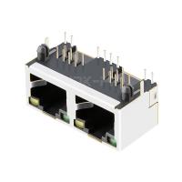 China LPJE2016AHNL Tab UP Green/Yellow LED Side Entry PCB 1X2 Port RJ45 Jacks Without Integrated Magnetics for sale