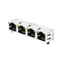 China LPJE4016AHNL Tab Up Green/Yellow LED 1X4 Port RJ45 Modular Jacks Without Integrated Magnetics for sale