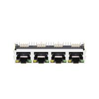 China LPJE4016AHNL Tab Up Green/Yellow LED 1X4 Port RJ45 Modular Jacks Without Integrated Magnetics for sale