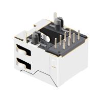 China LPJEF180-5CNL Side Entry Pcb Connector Without Leds RJ45 Panel Mount Jack without Integrated Magnetics for sale