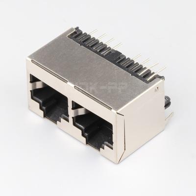 China LPJE602DNL Without LED 1X2 Port 8P8C Vertical RJ45 Connector Without Integrated Magnetics for sale
