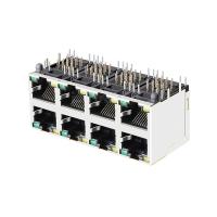 China LPJE108XBGNL Tab Up 2X4 Port RJ45 Jack Connector Yellow/Green LED Without Integrated Magnetics for sale