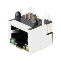 China Pulse E5J88-11LJ24-L Compatible LPJE101BGNL 1X1 Port RJ45 Jack without Integrated Magnetics Tab Up Yellow/Green LED for sale
