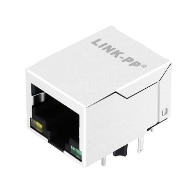 China LPJE167BDNL Single Port Low-Profile RJ45 Jack Tab Down Yellow/Green Led Without Magnetics for sale