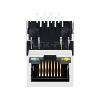 China LPJE167BDNL Single Port Low-Profile RJ45 Jack Tab Down Yellow/Green Led Without Magnetics for sale