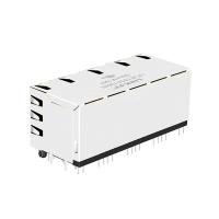 China LPJE108A198NL 2X4 Port Side Entry PCB RJ45 Jacks With Shield Without Integrated Magnetics for sale