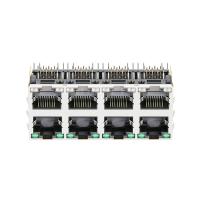 China LPJE108A198NL 2X4 Port Side Entry PCB RJ45 Jacks With Shield Without Integrated Magnetics for sale