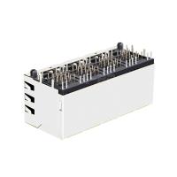China LPJE108A198NL 2X4 Port Side Entry PCB RJ45 Jacks With Shield Without Integrated Magnetics for sale