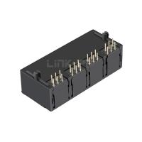 China LPJE741XNNL Tab Down Without LED 1X4 Port Through Hole RJ11 Jack without Integrated Magnetics for sale