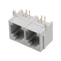 China LPJE702NNL Tab UP Without LED 1X2 Port RJ11 Jack 6P4C Connector without Integrated Magnetics for sale