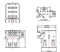 China LPUSB2201 Double-deck USB AF 90 Degree DIP for sale