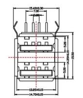 China LPUSB2201 Double-deck USB AF 90 Degree DIP for sale