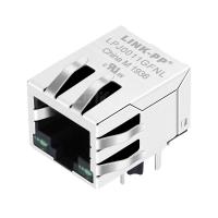 China LPJ0011GFNL 10/100 Base-T Cat5e RJ45 Industrial Magjack Tab Down Green/Green Led for sale