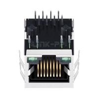 China LPJ0011GFNL 10/100 Base-T Cat5e RJ45 Industrial Magjack Tab Down Green/Green Led for sale