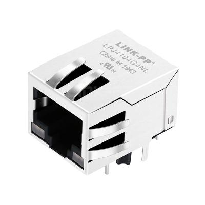 China Halo HFJ11-RPE26E-L55RL Compatible LPJ4104G4NL 100 Base-T POE RJ45 Female Connector Tab Down Green&Yellow/Green&Yellow Led for sale