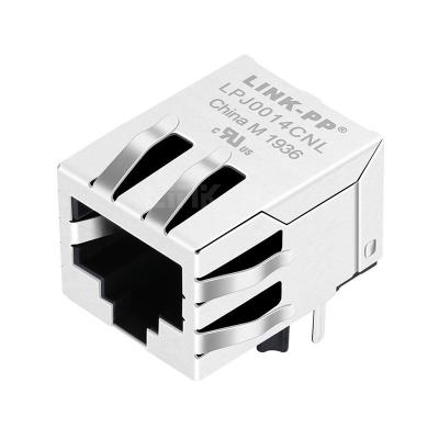 China Halo LJ-H41S1B-01-F Compatible LPJ0014CNL 100 Base-T Single Port RJ45 8P8C Modular Jack Tab Down Without Led for sale