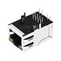 China LPJ1014A35NL RJ45 Jack With 10/100 Base-T Integrated Magnetic Tab Up Yellow&Green/Yellow Led for sale