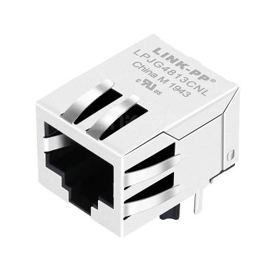 China Halo HFJ11-E1G01ERL Compatible LPJG4813CNL 1000 Base-T Ethernet RJ45 MagJack Tab Down Without Led for sale