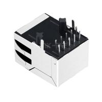 China Halo HFJ11-E1G01ERL Compatible LPJG4813CNL 1000 Base-T Ethernet RJ45 MagJack Tab Down Without Led for sale