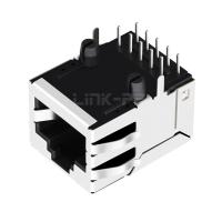 China LPJG16702CNL 1000 Base-T 1x1 Port Magnetics RJ45 Jack With Transformer Tab Up Without Led for sale